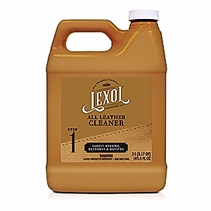 All Leather Cleaner (Step 1) by Lexol, Use on Furniture, Car Interior, Shoes, Handbags, Two-Step System, 3 Liters