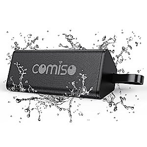 comiso IPX7 Waterproof Bluetooth Speaker, Shower Speaker with Loud Sound, 24H Playtime, 100Ft Wireless Range, Support Handsfree Call, TF Card, Portable Outdoor Speaker for Travel Hiking (Upgraded)