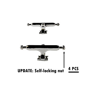 NOAHWOOD Fingerboards Parts Logo White Crown Wheels (ABEC-5 PRO Bearing) +Prince Silvery Trucks (33.8mm)