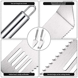 2 Pieces Pie Server Set Multi-function Stainless Steel Cake Spatula Cake Cutter Knife Stainless Steel Offset Spatula, Cake Spatula for Pie Lasagna Cutting (Packing Enhanced Version)