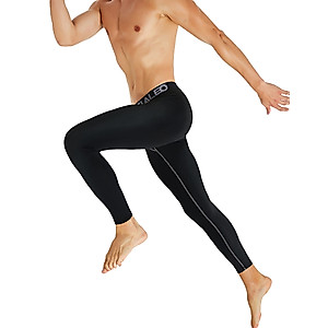TELALEO 4 Pack Men's Compression Pants Leggings Sports Tights Performance Athletic Baselayer Workout Running L