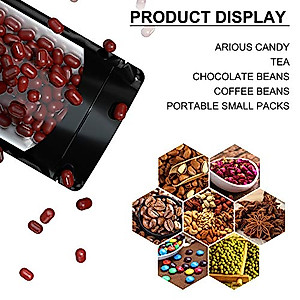 100 Pieces Resealable Bags, POWOBEST Smell Proof Bag Foil Pouch Bag with Clear Window for Daily Life or Party Supplies，Storage Bags，packaging，Food Storage Bag (Black-5.91x3.93 Inch)