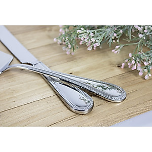 Reed and Barton Personalized Lyndon Silver Wedding Cake Knife and Server Set, Custom Engraved Wedding Cake Cutting Set, Accessories and Gifts for Bride and Groom
