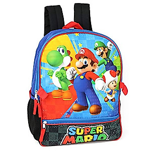 Nintendo Boys' Mario Backpack with Lunch, Blue, One Size