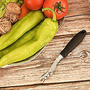 2PCS Jalapeno Pepper Corer, Stainless Steel Soft Grip Jalapeno Corer, Core Deseeder for Jalapenos, Chilis, Banana, Bell Peppers, Zucchini, Cucumber