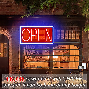 Open Signs for Business Ultra Bright LED Neon Open Signs 16 Inch Plug In Electric Light Up Open Sign with ON/OFF Switch for Business Storefront Window Glass Door Shop Store Florists Bar Salon Cafes Restaurant Pubs