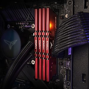TEAMGROUP T-Force Vulcan Z DDR4 16GB Kit (2x8GB) 3200MHz (PC4-25600) CL16 Desktop Memory Module Ram Red TLZRD416G3200HC16FDC01