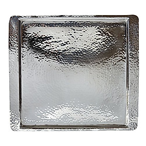 Elegance Square Tray, 10 by 8.5-Inch, Silver