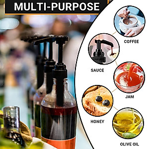 10 Pieces of Syrup Pumps - Coffee Syrup Pump Dispenser - Syrup Pumps for Coffee Syrup Bottle - Fits 750ml Bottles for Coffee Syrups - Flavorings Bottles (Black)