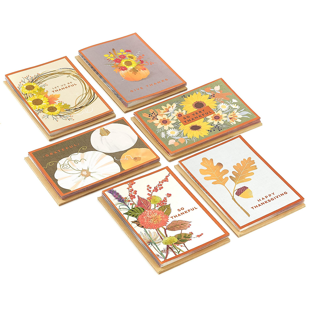Hallmark Thanksgiving Cards Assortment, Thankful (36 Assorted Cards with Envelopes)