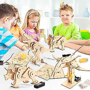 16 in 1 STEM Kits for Kids Ages 6-8-10-12, DIY Stem Craft Projects, Kids Wood Building Toys, Wooden 3D Puzzles Model Kit for Boys to Build,Educational Science Set for Age 6 7 8 9 10 11 12 Year