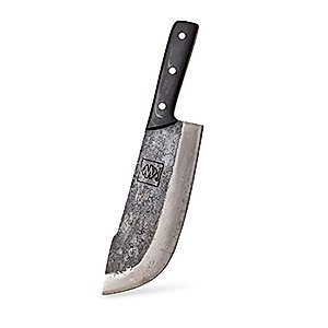 Daozi, Forged Cleaver Butcher Knife, 7.9-in High Carbon Steel Blade, Handmade Chinese Traditional Knife,Best for Chopping, Slicing, Cutting Meat,Fish,Ham