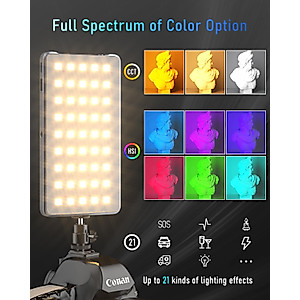 LED Portable Camera Video Light: 4000mAh Rechargeable RGB Color Panel Lights with Cold Shoe Mount for DSLR Cameras Photography Lighting