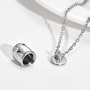 KETIME 4pcs Stainless Steel Cylinder Urn Necklace for Memorial Locket Pendant Jar Keepsake Cremation Jewelry