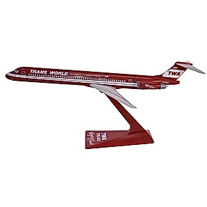 TWA Wings of Pride MD-80 Airplane Miniature Model Plastic Snap Fit 1:200 Part# AMD-08000H-005