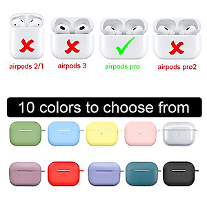 Personalized Custom Name Airpods Pro Charging case Protective Cover Airpod Silicone Leather case Fully Protected Durable, Anti-Drop Keychain, 9 Colors to Choose (Multicolor)