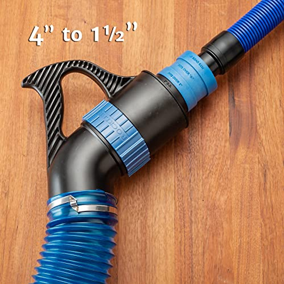 Dust Right Stacking Dust Port Adapter Set (3-Piece) – Interchangeable Vacuum Adapter for Dust Collection Hose & Tools – Glass Reinforced Polypropylene Dust Collectors for Woodworking