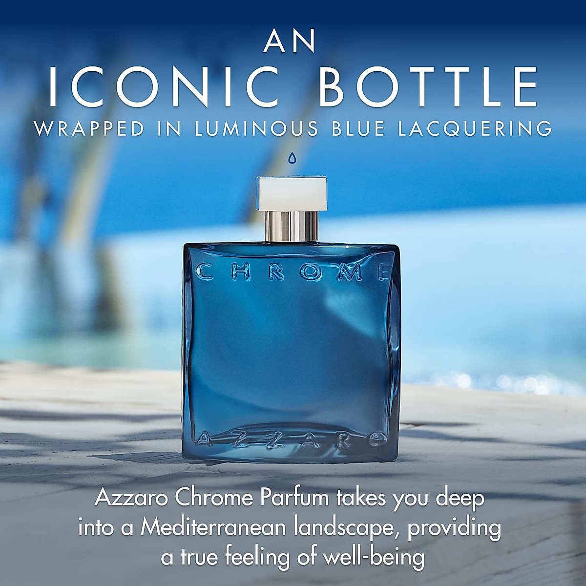 Azzaro Chrome Parfum for Men - Citrus Fougère Fragrance with Bergamot Notes, Fresh Aromatic Scent, Intense and Lasting