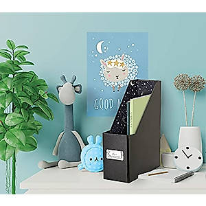 Snap-N-Store Storage Box - Pack of 2 Magazine File Boxes for Organizing, 12.25 x 3.88 x 9.75 Inch Storage Boxes w/Lids for Documents, Paper and Organizing, Back to School Supplies for Students, Black