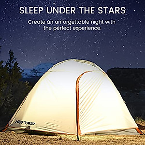 HEYTRIP Backpacking Tent 2 Person Ultralight Camping Tent with Removable Rainfly, Two Doors Waterproof Camp Tents for Hiking & Family Camping, Beige