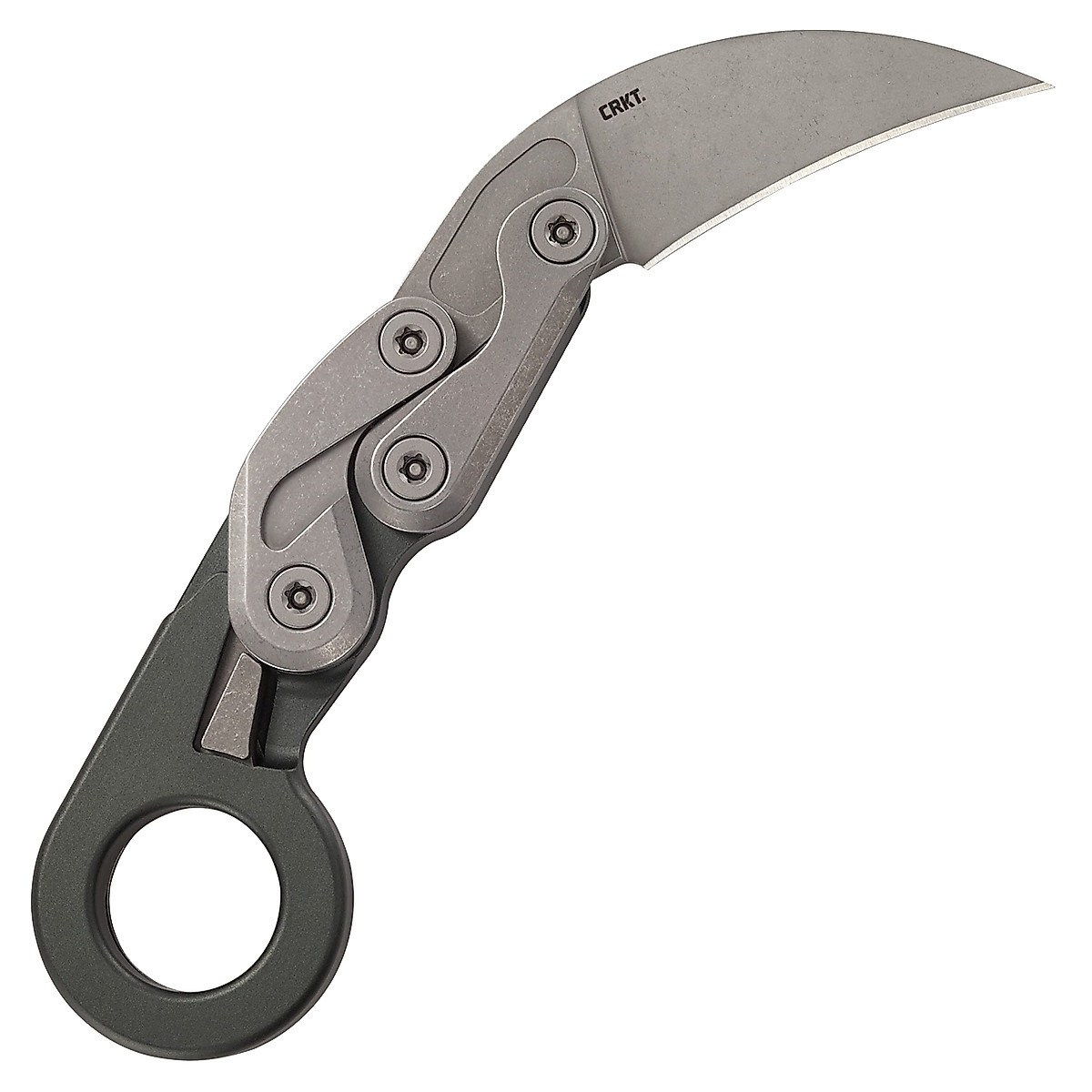 CRKT Provoke Compact: Kinematic EDC Folding Pocket Knife, Morphing Karambit, D2 Plain Edge Blade, Aluminum, Pocket Clip, 4045