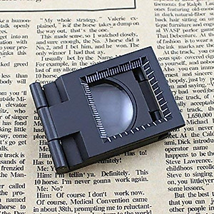 Yosoo 10X 28mm Mini Three-Folding 10X Magnifier Zinc Alloy Magnifier Magnifying Glass with Scale for Textile Optical Jewelry Tool