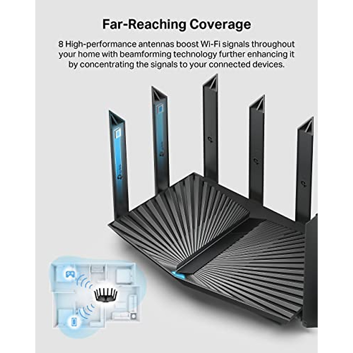 TP-Link AX6000 Wi-Fi 6 Router (Archer AX80) – Dual Band, 2.5 Gbps WAN/LAN Port, 8K Streaming,Wireless Internet Router with OneMesh and AP Mode, Long Range Coverage, WPA3, Beamforming