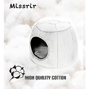 Guinea Pig Cave Beds, Cozy House Bedding for Rats Chinchilla Degu Ferrets Hedgehog Sugar Glider, Pumpkin Shaped Small Pet House (Gray)…