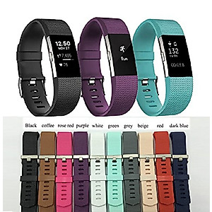 Band for Fitbit Charge 2, 5-Pack, 10-Pack, Replacement Sport Fitness Accessory Band for Fitbit Charge 2 (Large-5pack)