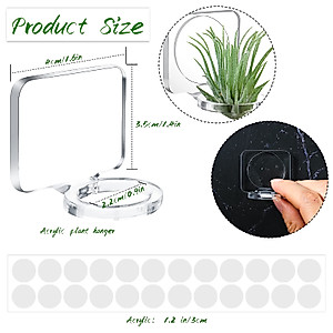 24 Pcs Air Plants Holder, Acrylic Air Plant Hanger with Mounting Tape for Hanging Air Plants on Glass Display Home Decoration, Plants Not Included