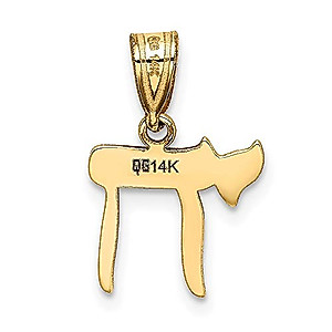 14k Yellow Gold Solid Chai Charm Pendant