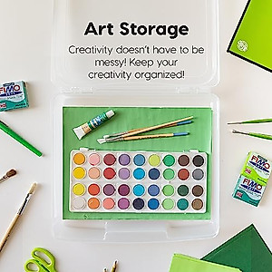 IRIS USA Portable Board Game Organizer Plastic Project Storage Case Box with Snap-Tight Latch, 10-Pack, Fits 8.5" x 11" Papers, for Games Puzzle Magazine A4 Paper Craft Hobby Art Supplies, Slim,Clear