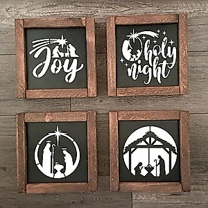 Christmas Stencil Christian Reusable Drawing Bible Stencils for Painting on Wood Crafts Cookie Canvas Shirts Ornament (26 Christmas 3in)