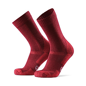 DANISH ENDURANCE Merino Wool Cushioned Hiking Socks 1-Pack for Men & Women, Made in EU, Walking, Trekking, Work, Outdoor (Wine Red, US Women 11-13 // US Men 9.5-12.5)