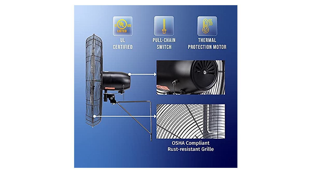 Tornado 24 Inch High Velocity Wall Mount Fan