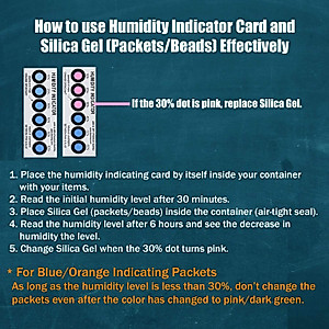 50PCS Dry Premium Humidity Indicator Cards (Reusable) 10-60% 6 Spot