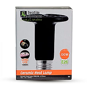 Reptile Systems Ceramic Heat Emitter (Che), 100W – Reptile, Amphibian, Mammal & Baby Chick: Heat Basking for Terrariums, Vivariums, Paludariums, Enclosures & Cages