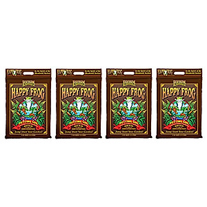 FoxFarm FX14054 Happy Frog Nutrient Rich and pH Adjusted Rapid Growth Garden Potting Soil Mix is Ready to Use, 12 Quart (4 Pack)