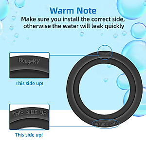 BougeRV RV Toilet Flush Ball Seal Replacement RV Accessories Flush Ball Gaskets for Dometic 300/310/320- Equivalent to Part Number 385311658 (2 Pack)