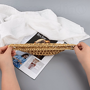 Framendino, 3 Pack Mesh Crochet Hair Net Rayon Knit Snoods Hat Thick Hairnet Snood Cover Ornament for Night Sleeping Hair Accessories (Blue & Black & Khaki)