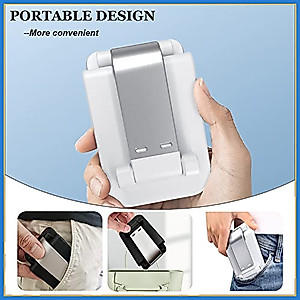 scorking 2-Pack Foldable Cell Phone Stand for Desk, Portable Phone Holder iPhone Stand with Storage Bag, Height & Angle Adjustable Desktop Phone Cradle Mount Dock iPad Stand Tablet Holder