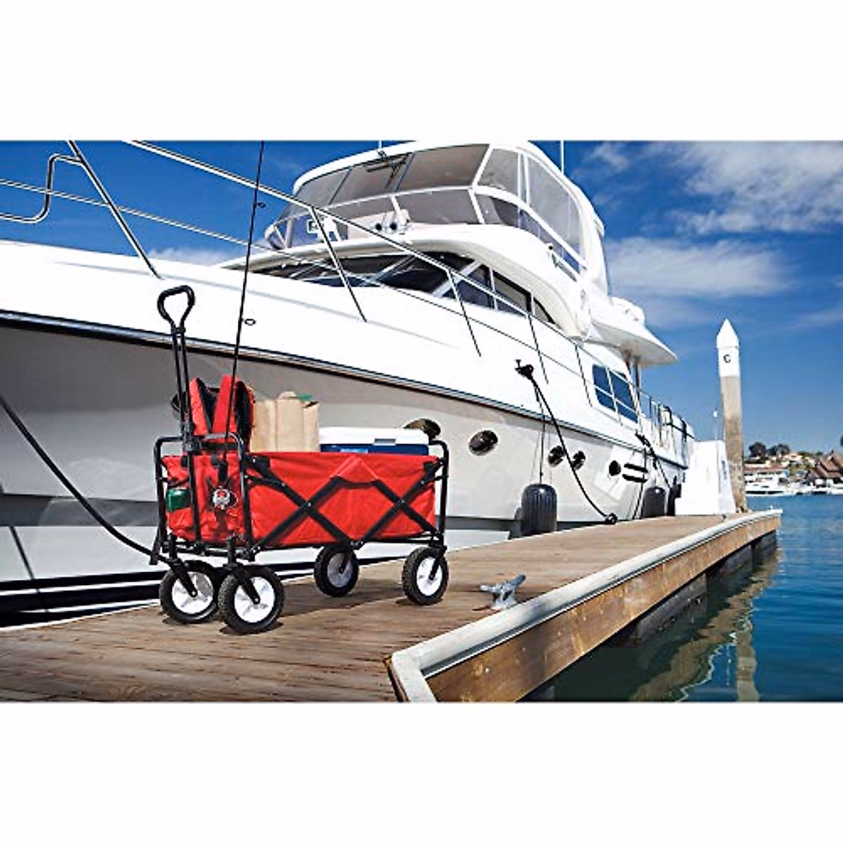 Mac Sports Folding Steel Frame Garden Utility Wagon Cart, Green (for Parts)