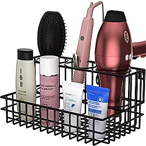 Hair Tool Organizer, NPPLUS Metal Hair Dryer Styling Holder Wall Mounted for Bathroom Countertop Storage, Hair Supply Organizer to Store Blow Dryer, Curling Iron, Straightener, Hair Products - Black