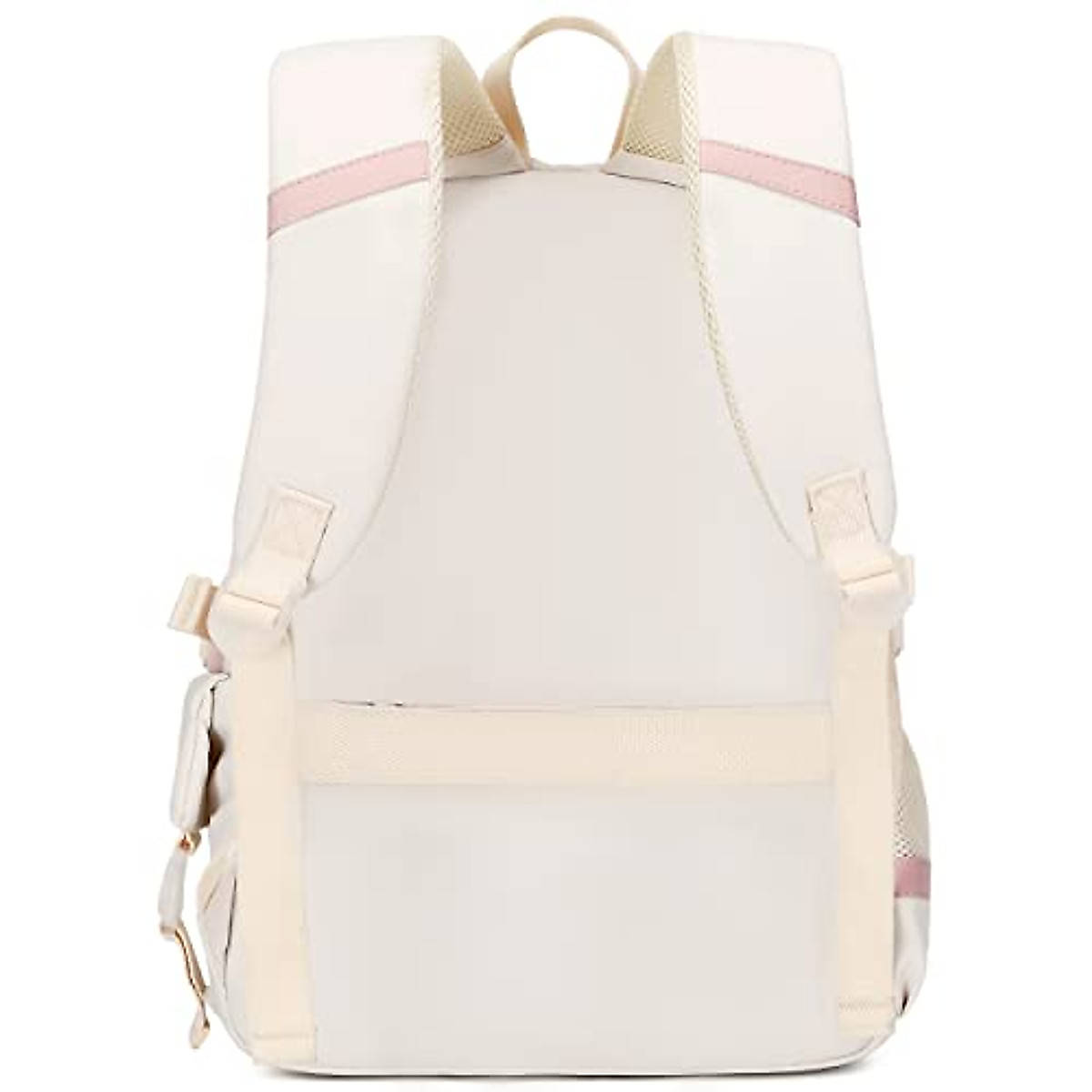 Hey Yoo School Backpack for Girls Backpack with Lunch Box Teen Girl Backpack Set Cute School Bag Bookbag for Teen Girls (White)