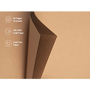 potricher 12 x 12 Inch Large DIY Scrapbook Photo Album 80 Pages Thick Kraft Blank Yellow Paper Memory Book for Wedding and Anniversary Family (Yellow, 12 Inch)