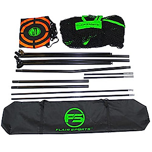 Flair Sports - Golf Hitting Net - Professional Heavy Duty Series - Practice Driver, Irons, & Wedges - Indoor & Outdoor Swing Training - Driving Range at Home - Neon Chipping Target - 10' x 7' Size