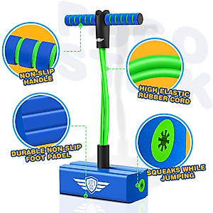Toys for 3-12 Year Old Boys Girls, Foam Pogo Jumper for Kids Outdoor Toys Gifts for 3-12 Year Old Boys Pogo Stick for Kids Age 7 and Up Xmas Birthday Party Gifts Stocking Stuffers（Green Blue）