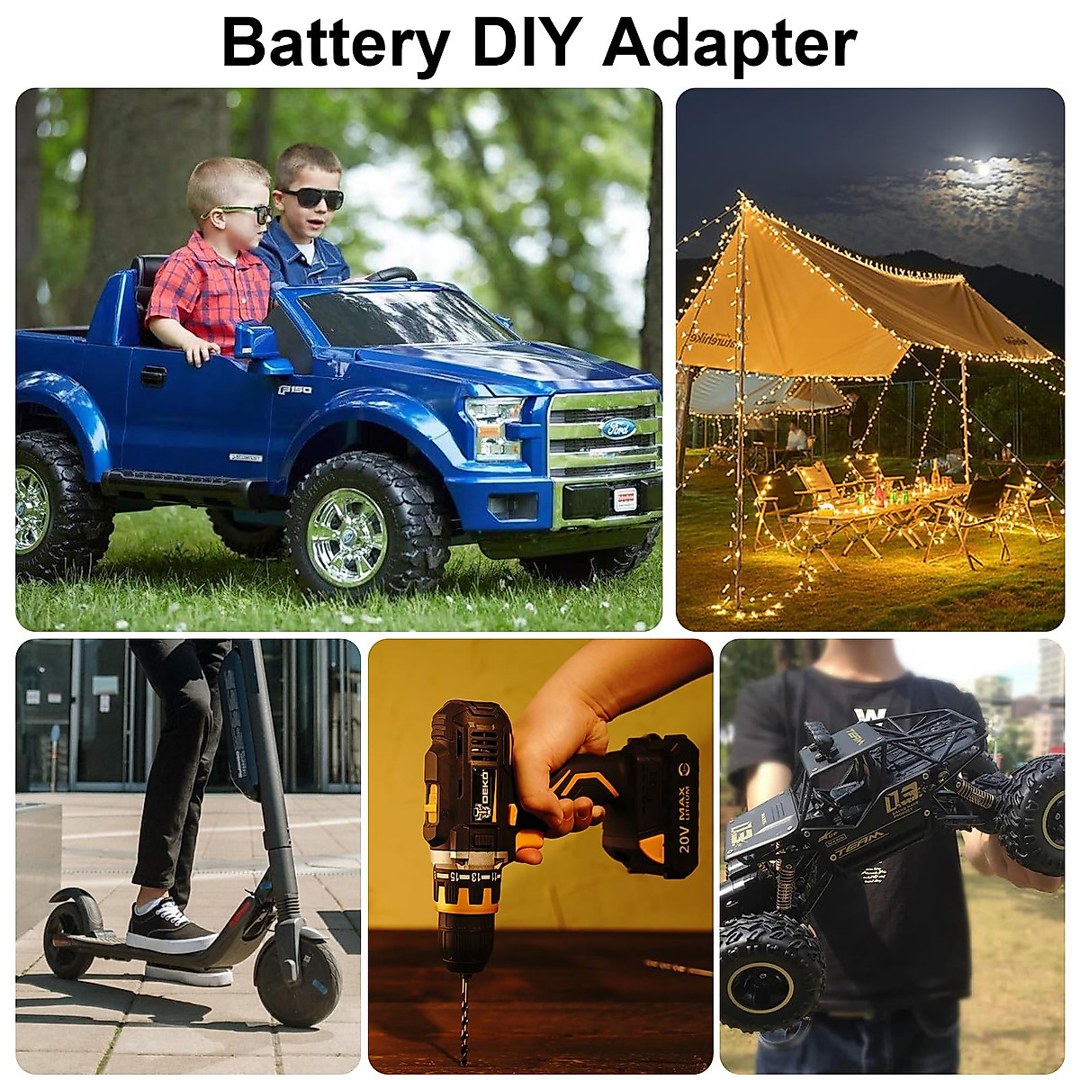 Power Wheel Battery Adapter With Harness Connector for Ryobi 18v Battery Adapter, Power Wheel Battery Converter Kit Contains Fuse And Wire Terminals And Is Compatible with Peg-Perego Kids Riding Toys