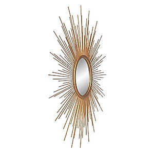 Patton Wall Decor 30" Gold Spoked Sunburst Wall Accent Mirror