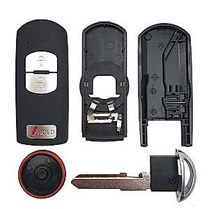 Replacement Key Fob Case Shell Fit for Mazda 3 CX-3 CX-5 WAZSKE13D01 662F- SKE13D01 Accessories Keyless Entry Remote Control Car Key Fob Cover Housing (1)